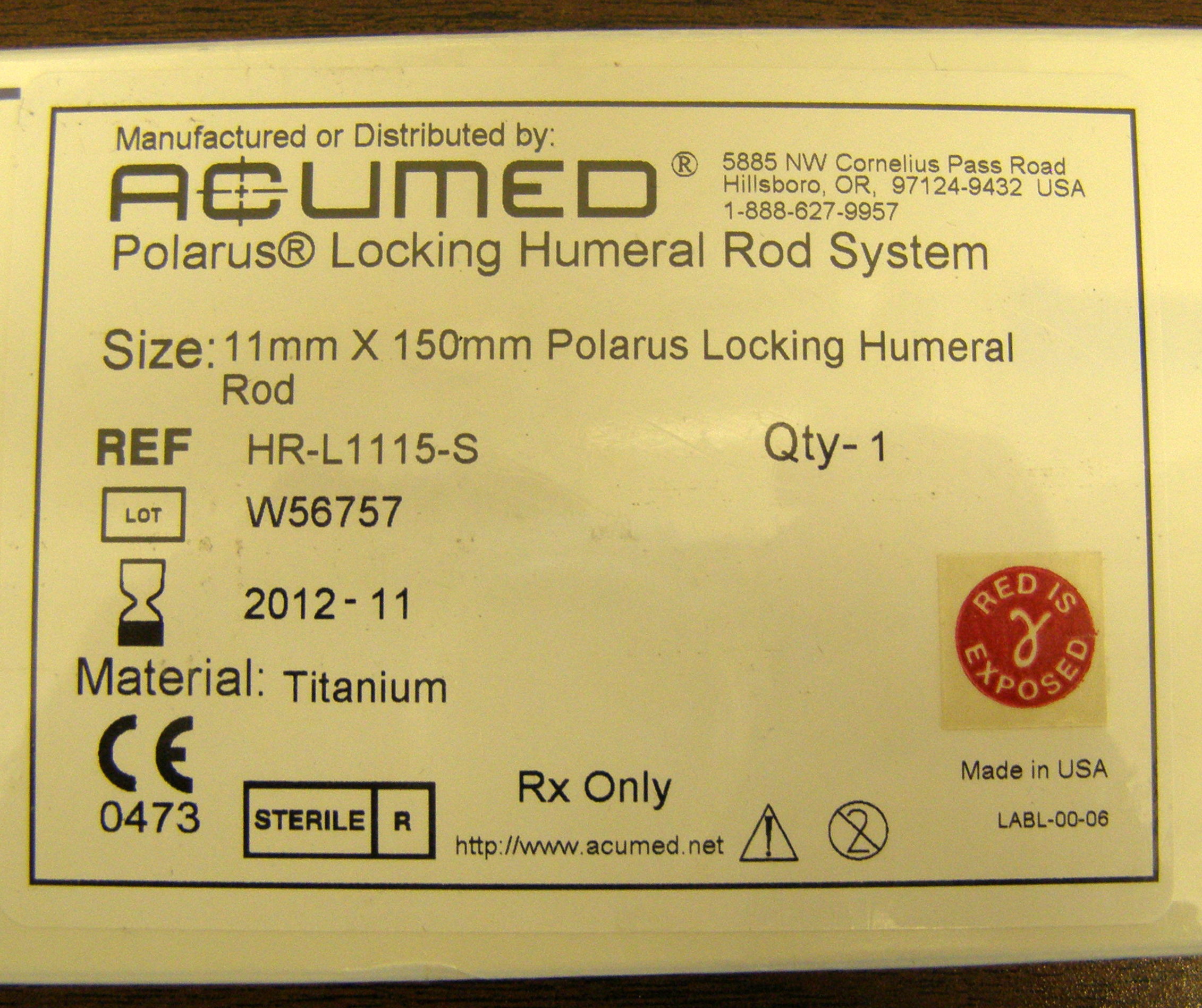 medsurplusonline -Polarus Locking Humeral Rod System